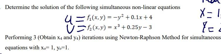 Solved Determine the solution of the following simultaneous | Chegg.com