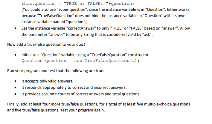 Solved In this assignment, you will again modify your Quiz | Chegg.com