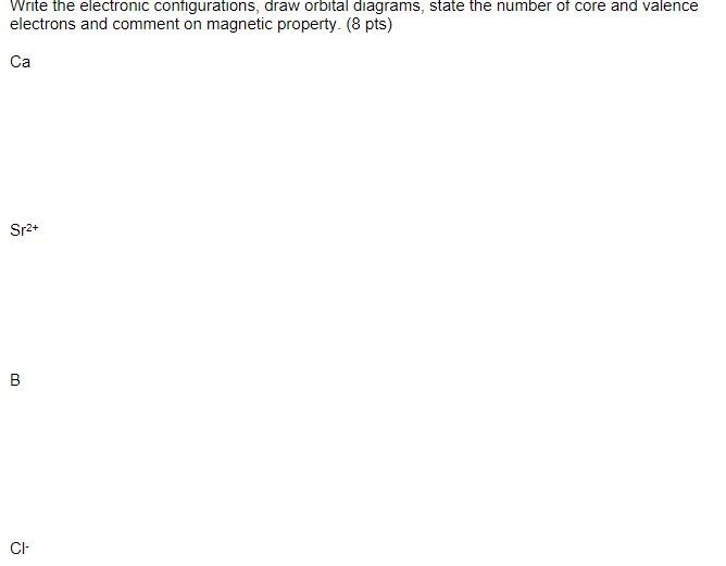 Solved Write the electronic configurations, draw orbital | Chegg.com
