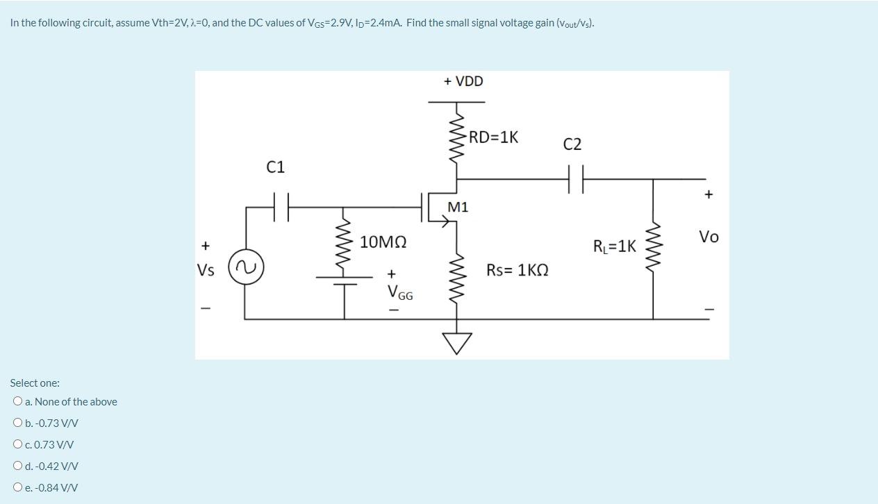Solved In the following circuit, assume Vth=2V, 2=0, and the | Chegg.com