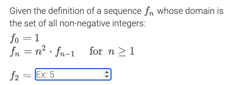 Solved Given the definition of a sequence fn whose domain is | Chegg.com