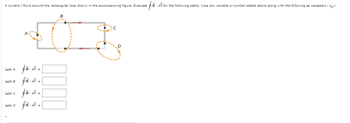Solved A current I flows around the rectangular loop shown | Chegg.com
