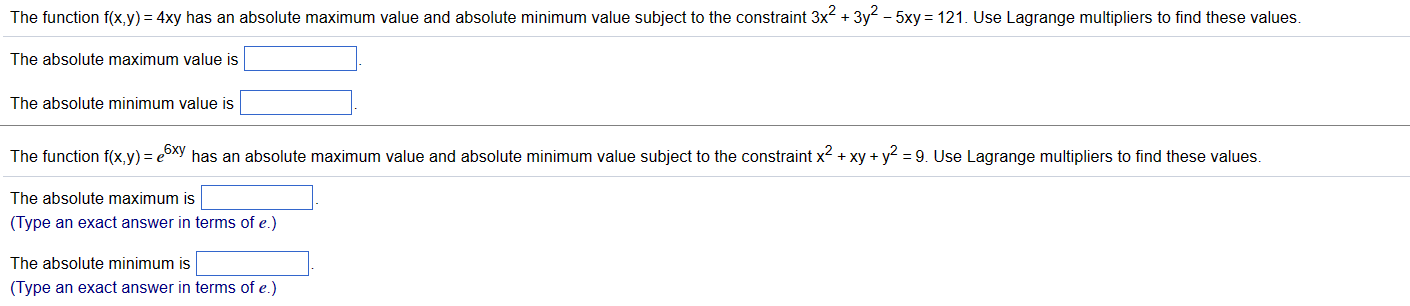 Solved The function f(x,y)=4xy has an absolute maximum value | Chegg.com