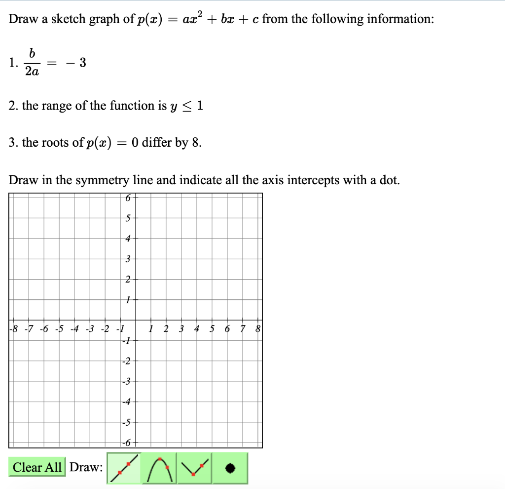 Solved Draw a sketch graph of p(x) = ax2 + bx+c from the | Chegg.com
