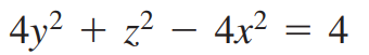 Solved 4y2+z2−4x2=4 | Chegg.com