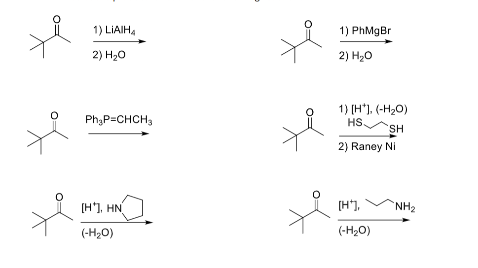 Solved 1) LIAIHA 1) PhMgBr 2) H20 2) H20 Ph3P=CHCH3 1) [H'), | Chegg.com