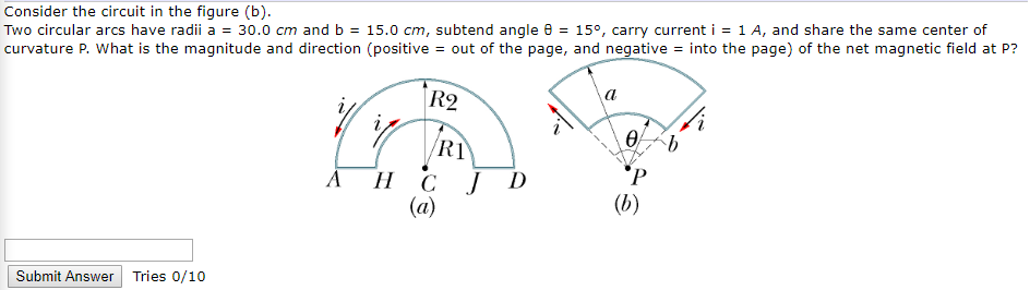 Solved Consider the circuit in the figure (b) Two circular | Chegg.com