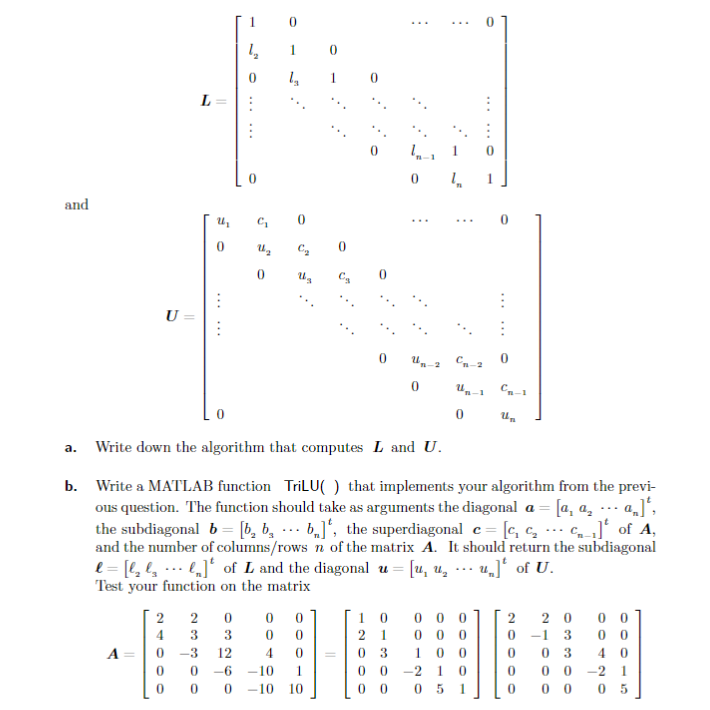 Solved 02. A matrix A is called tridiagonal, if ር 0 ... ... | Chegg.com