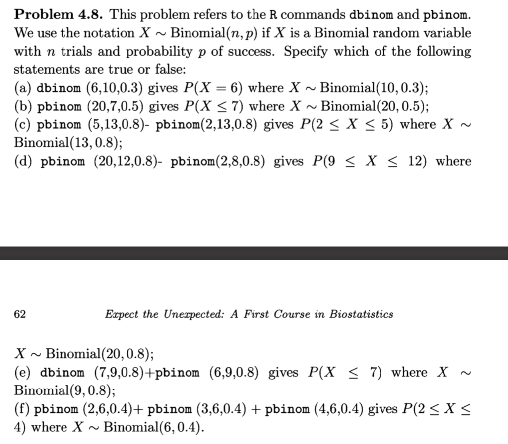 Solved Problem 4.8. This problem refers to the R commands | Chegg.com