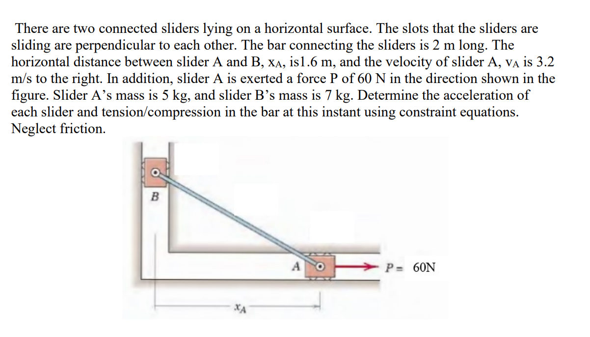 Solved There are two connected sliders lying on a horizontal | Chegg.com