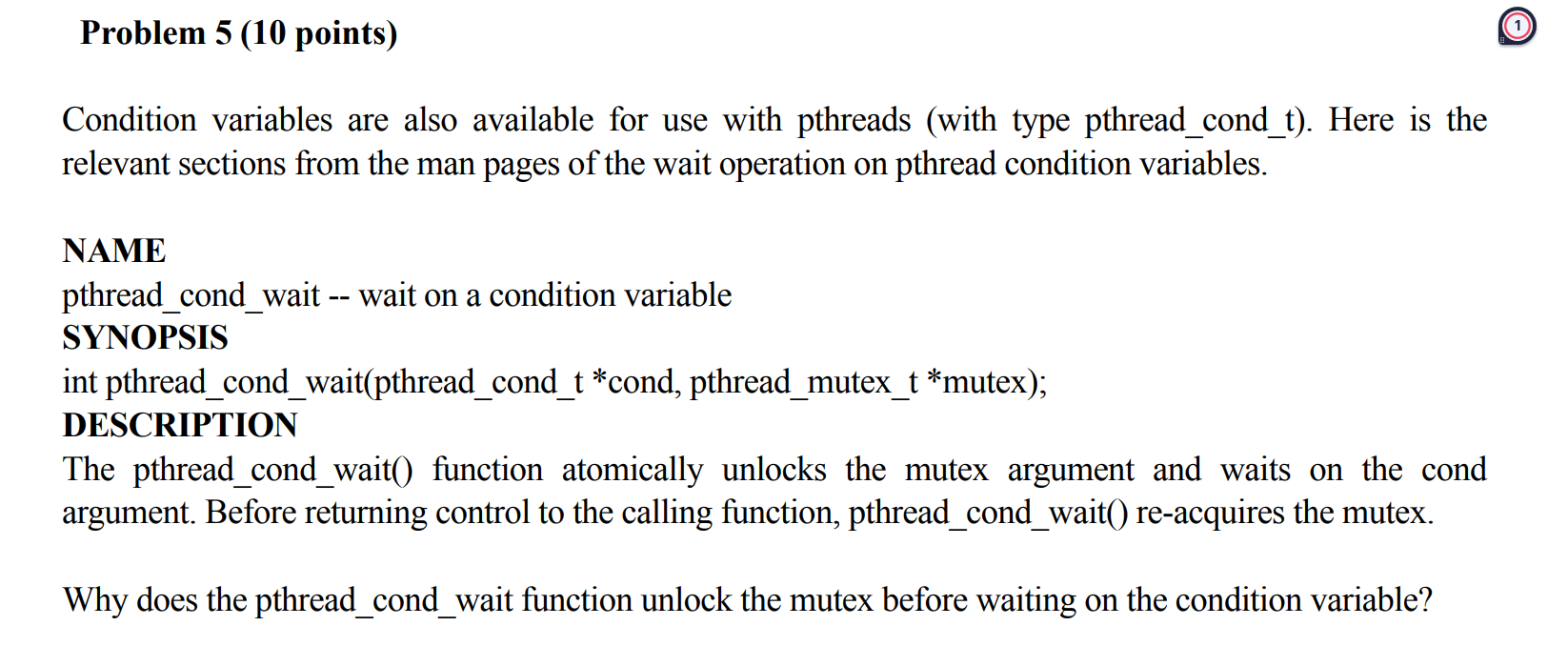 Solved Condition variables are also available for use with | Chegg.com