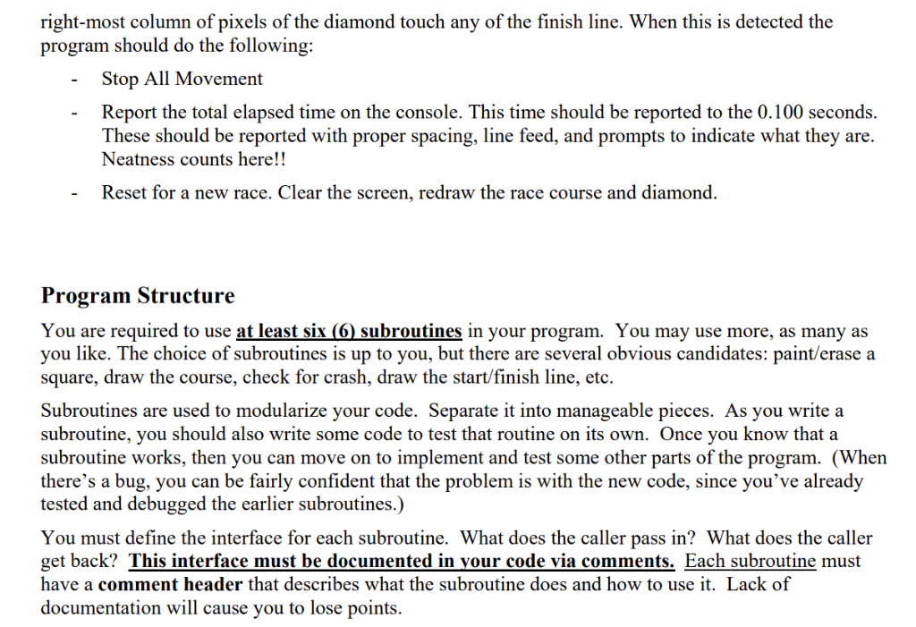 Program Specification The program must start at | Chegg.com