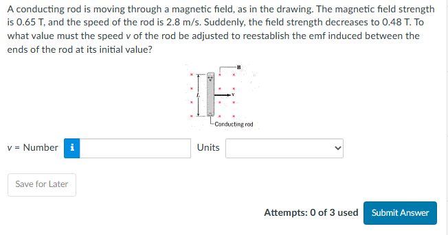 Solved A conducting rod is moving through a magnetic field, | Chegg.com