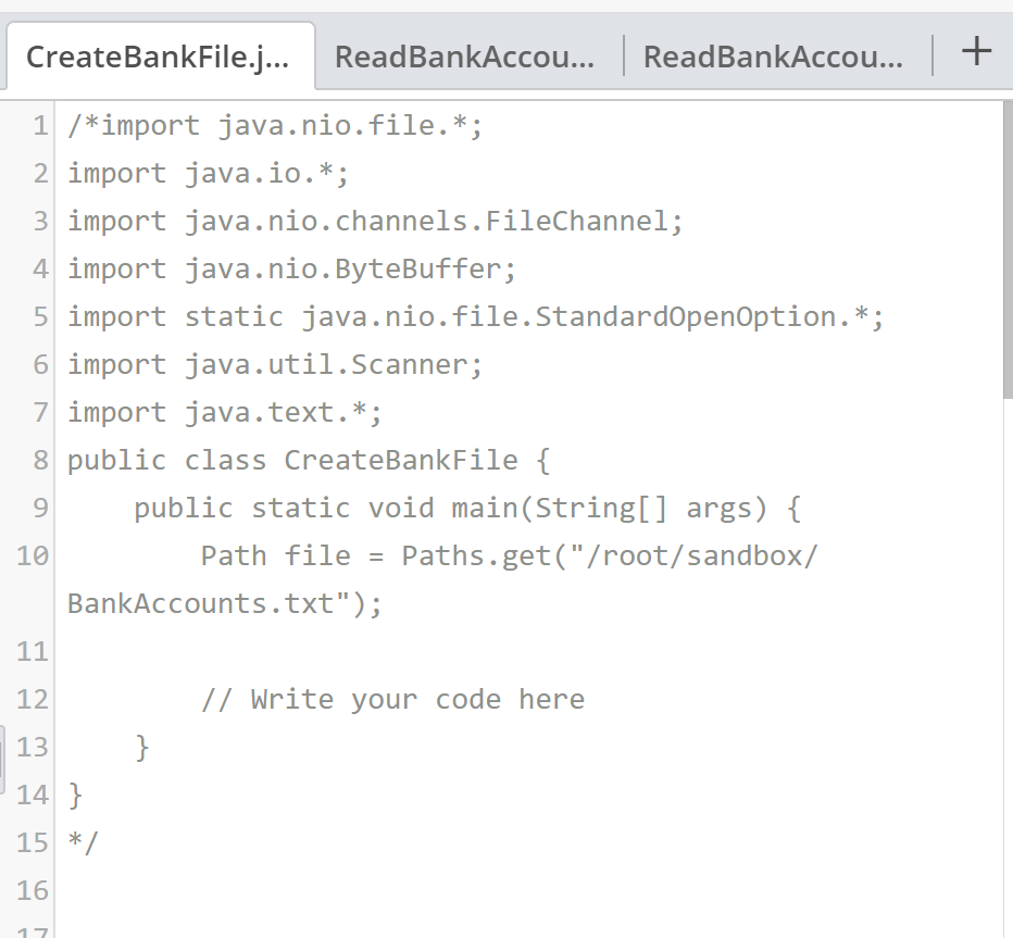Solved JAVA PROGRAMMING The Rochester Bank maintains | Chegg.com