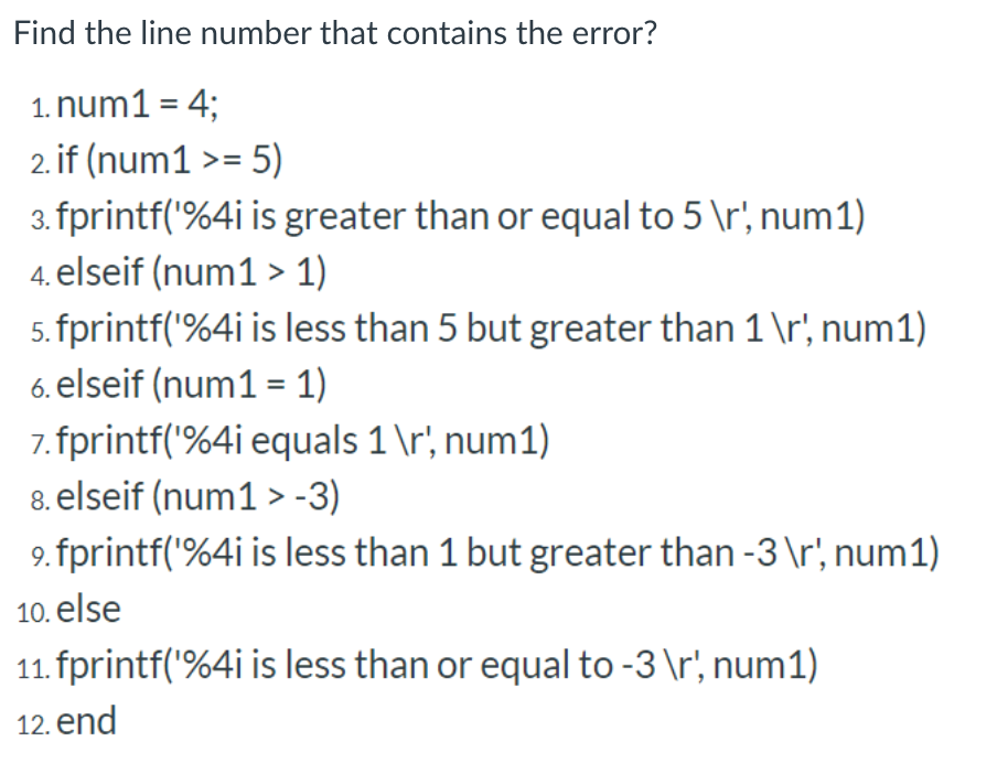 Solved Find the line number that contains the error? 1. num1 | Chegg.com