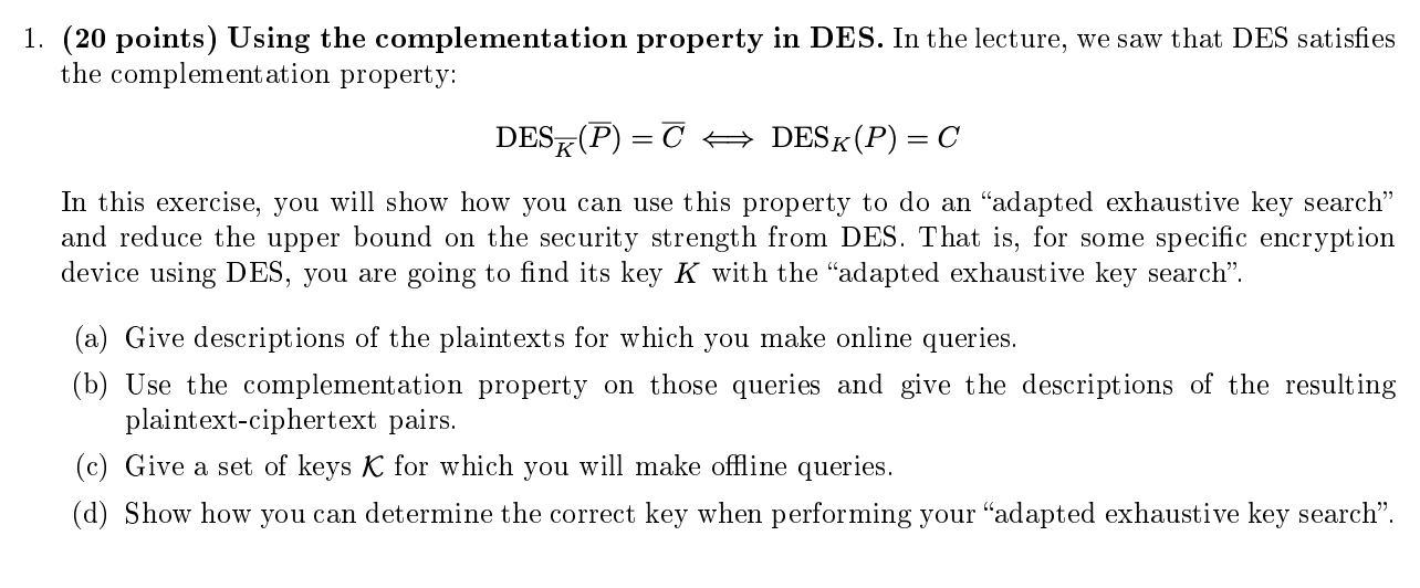 Solved 1. (20 points) Using the complementation property in | Chegg.com Solved 1. (20 points) Using the complementation property in | Chegg.com