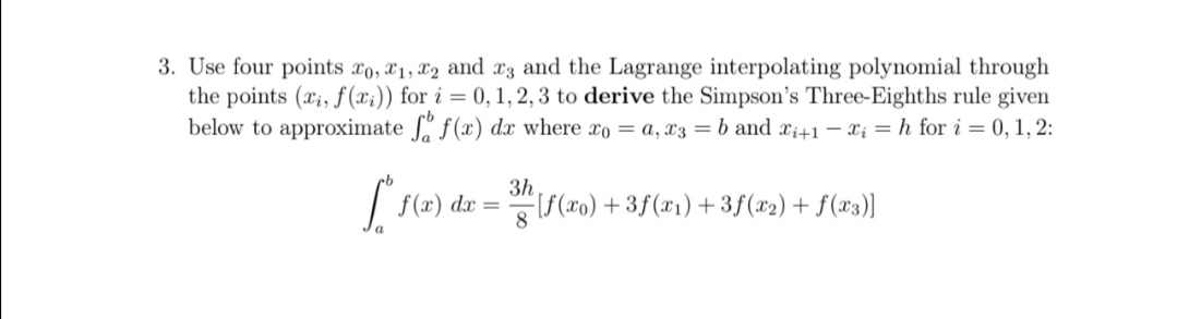 Solved Use four points x0,x1,x2 and x3 and the Lagrange | Chegg.com