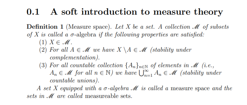 0.1 A soft introduction to measure theory Definition | Chegg.com