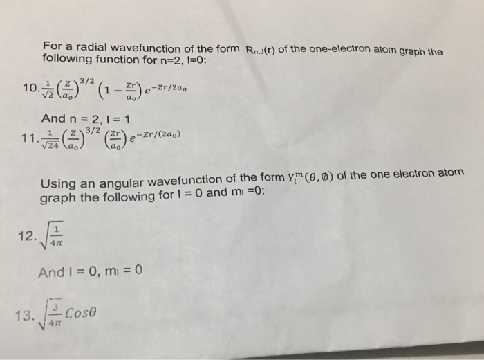 Solved For a radial wavefunction of the form Rn() of the | Chegg.com