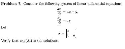 Solved Problem 7. Consider the following system of linear | Chegg.com