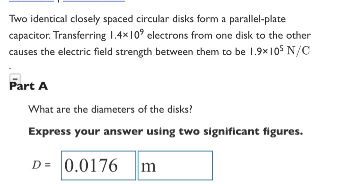 Solved Two identical closely spaced circular disks form a | Chegg.com
