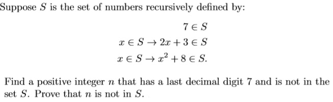 Solved Suppose S is the set of numbers recursively defined | Chegg.com