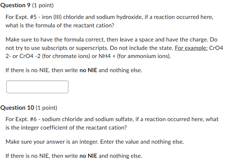 Solved For Expt. \#5 - iron (III) chloride and sodium | Chegg.com