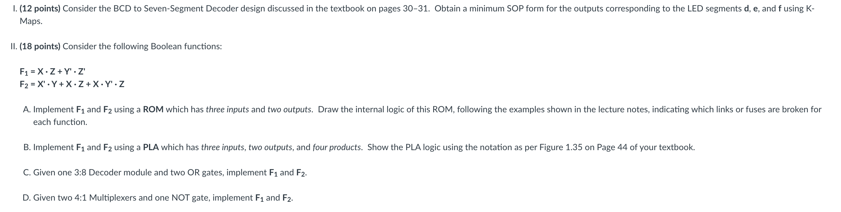 Solved 1. (12 points) Consider the BCD to Seven-Segment | Chegg.com