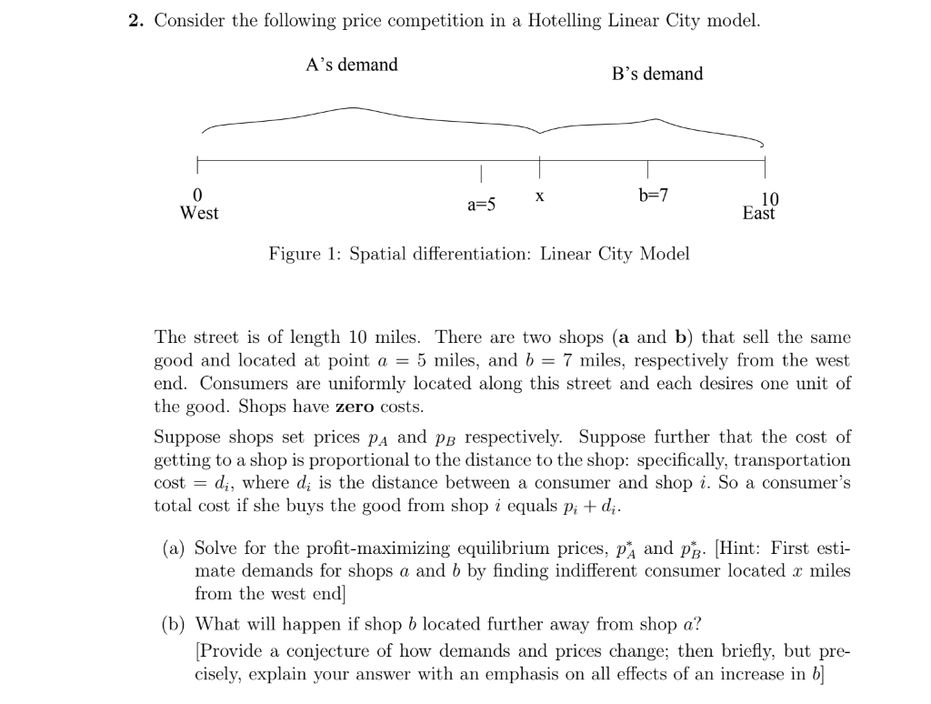 2. Consider the following price competition in a | Chegg.com