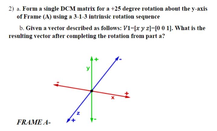 2) a. Form a single DCM matrix for a 25 degree | Chegg.com
