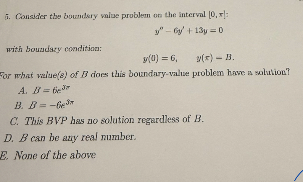 Solved Consider the boundary value problem on ﻿the interval | Chegg.com