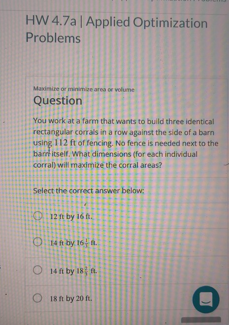 Solved HW 4.7a | Applied Optimization Problems Maximize or | Chegg.com