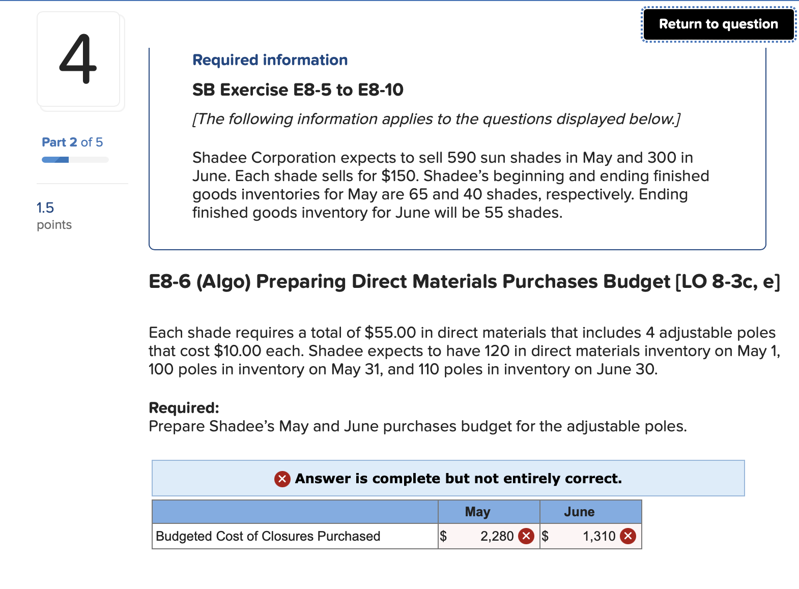 Solved Required information SB Exercise E8-5 to E8-10 [The | Chegg.com