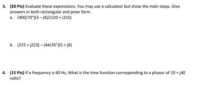 Solved 3 30 Pts Evaluate These Expressions You May Use A