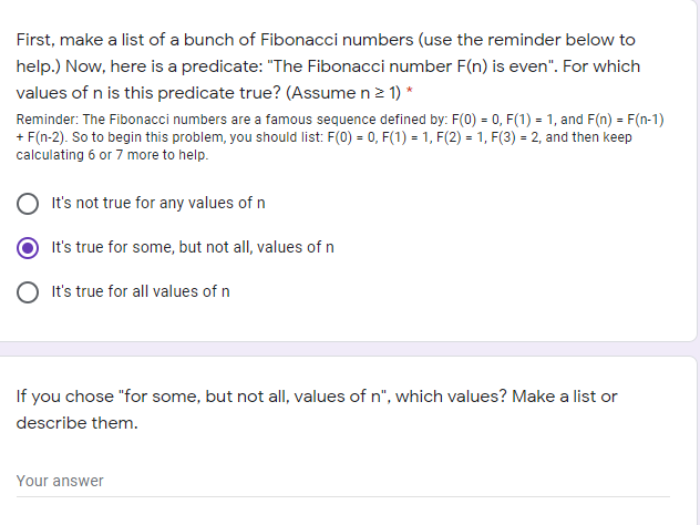 Solved First, make a list of a bunch of Fibonacci numbers | Chegg.com