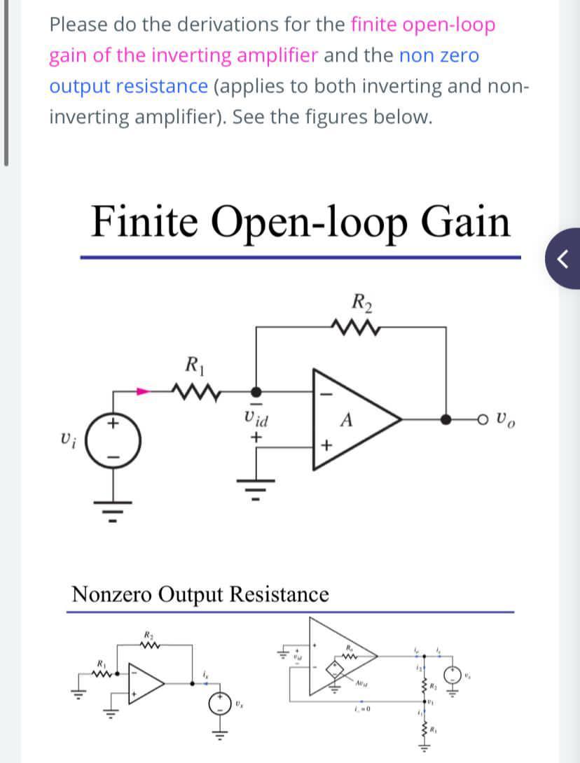 Solved Please do the derivations for the finite open-loop | Chegg.com