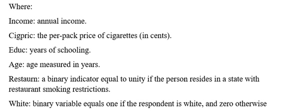 Solved The Variable Smoke Is A Binary Variable Equal To One 