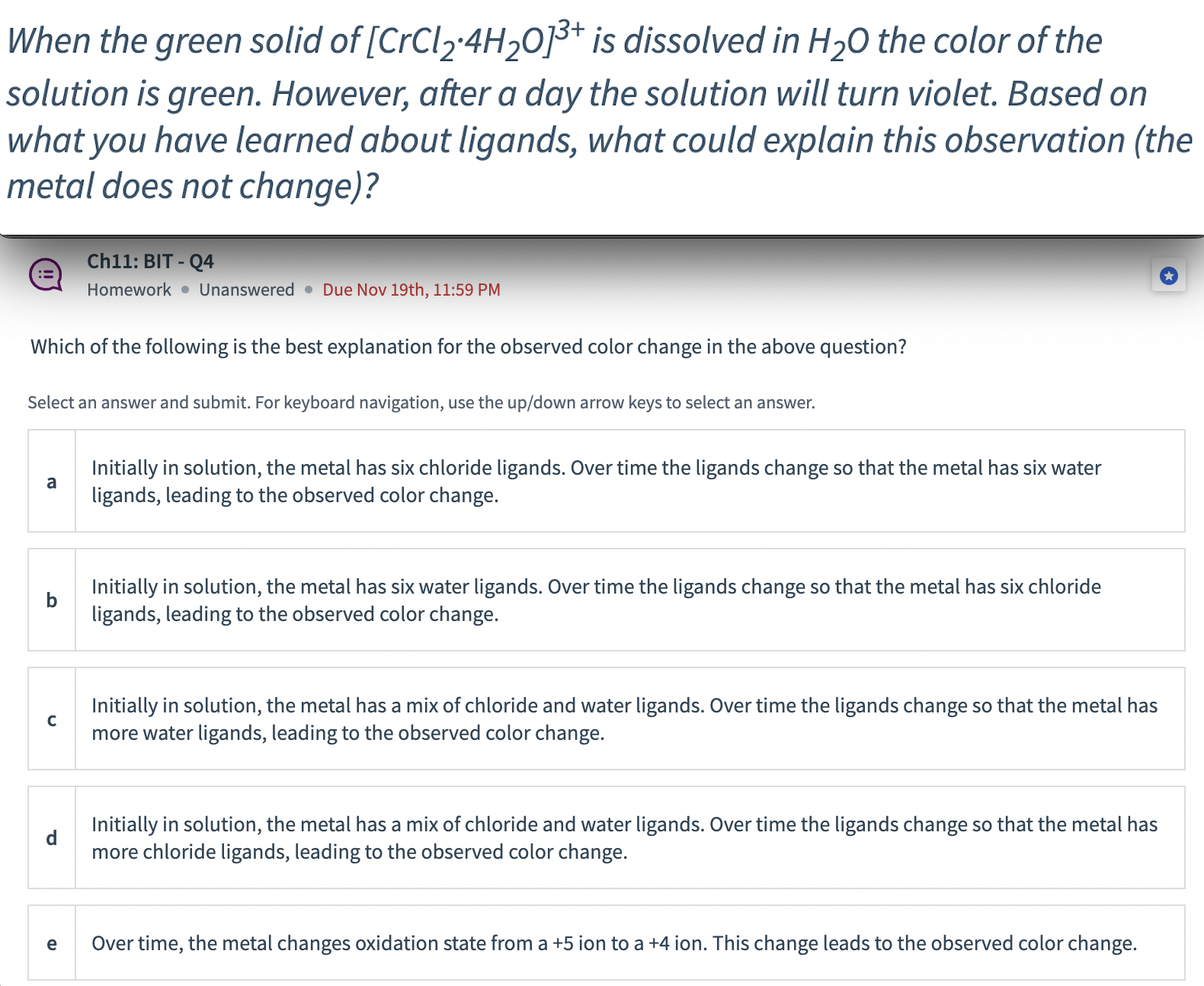 Solved Ch11: BIT - ﻿Q4Homework * ﻿Unanswered * ﻿Due Nov | Chegg.com