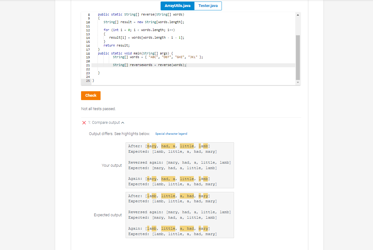 Solved Write a method reverse that takes an array as an | Chegg.com