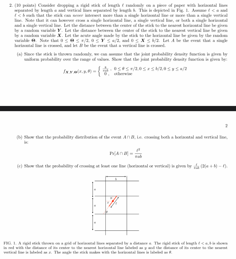 2. (10 points) Consider dropping a rigid stick of | Chegg.com