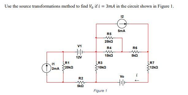 Solved Use the source transformations method to find V, if i | Chegg.com