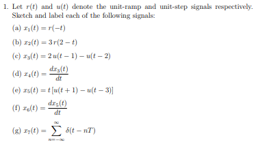 Solved signals and systems unit ramp and step signal can you | Chegg.com