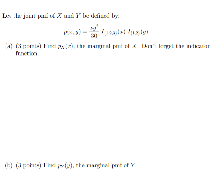 Solved Let the joint pmf of X and Y be defined by: my2 | Chegg.com