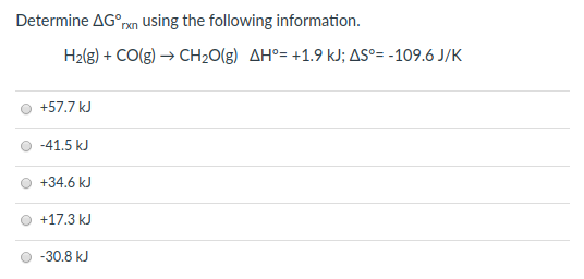 Solved Determine AG rxn using the following information. | Chegg.com