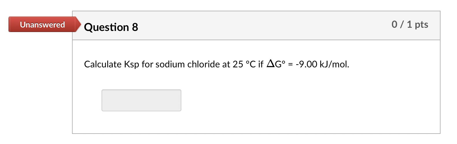Solved Calculate Ksp for sodium chloride at 25∘C if | Chegg.com