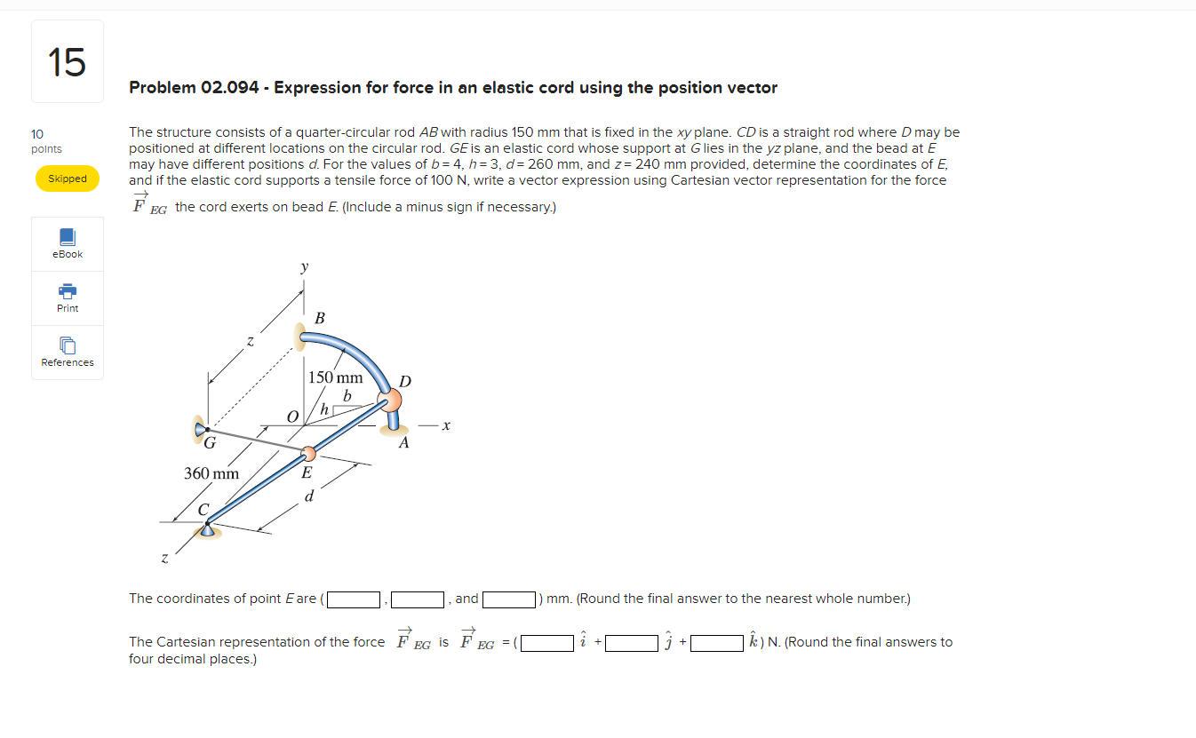 Problem 02.094 - Expression for force in an elastic | Chegg.com