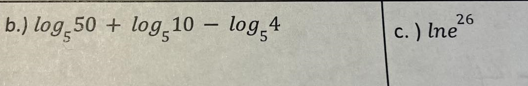 Solved Use laws of logs to evaluate. | Chegg.com