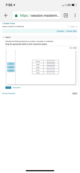 Solved Construct a Concept Map: Elements 2 of 23> Constants | Chegg.com