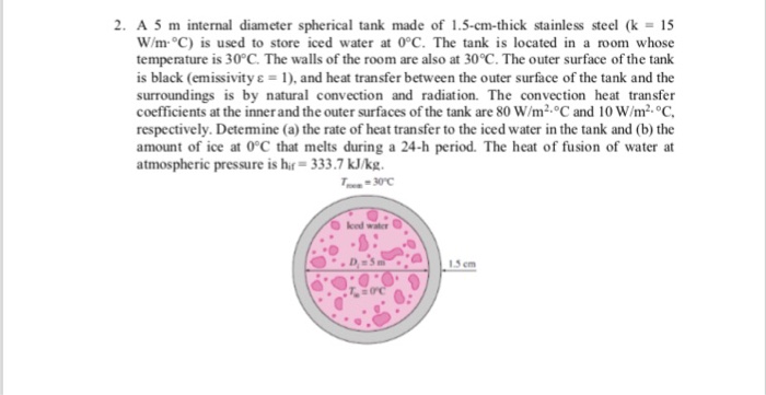 Solved 2. A 5 m internal diameter spherical tank made of | Chegg.com