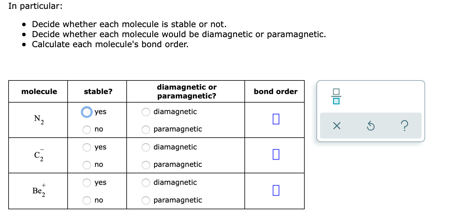Solved In particular: • Decide whether each molecule is | Chegg.com